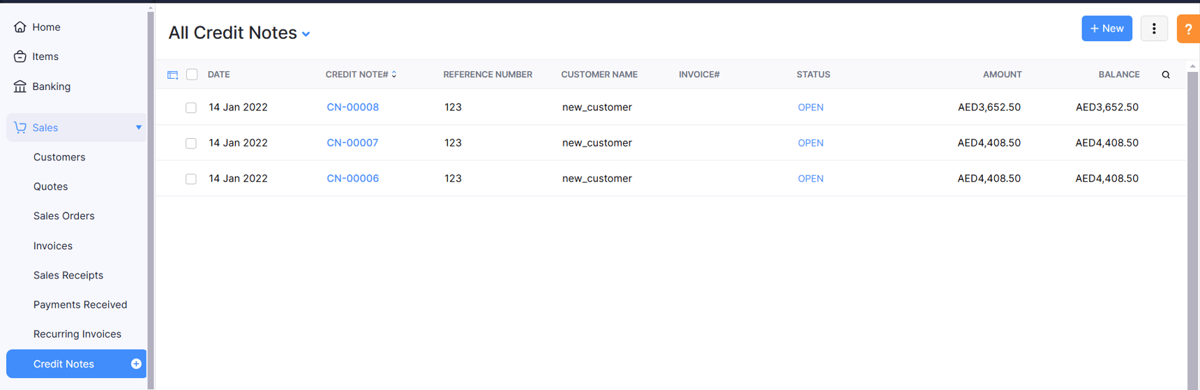 Exporting an Invoice and Credit Note via Zoho Books