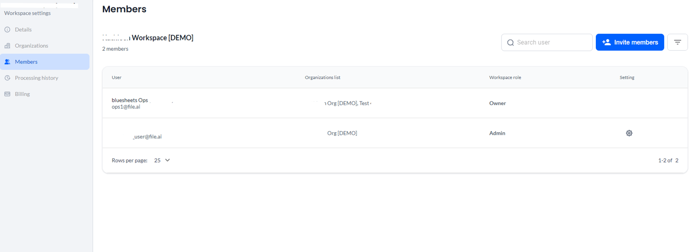 Workspace settings